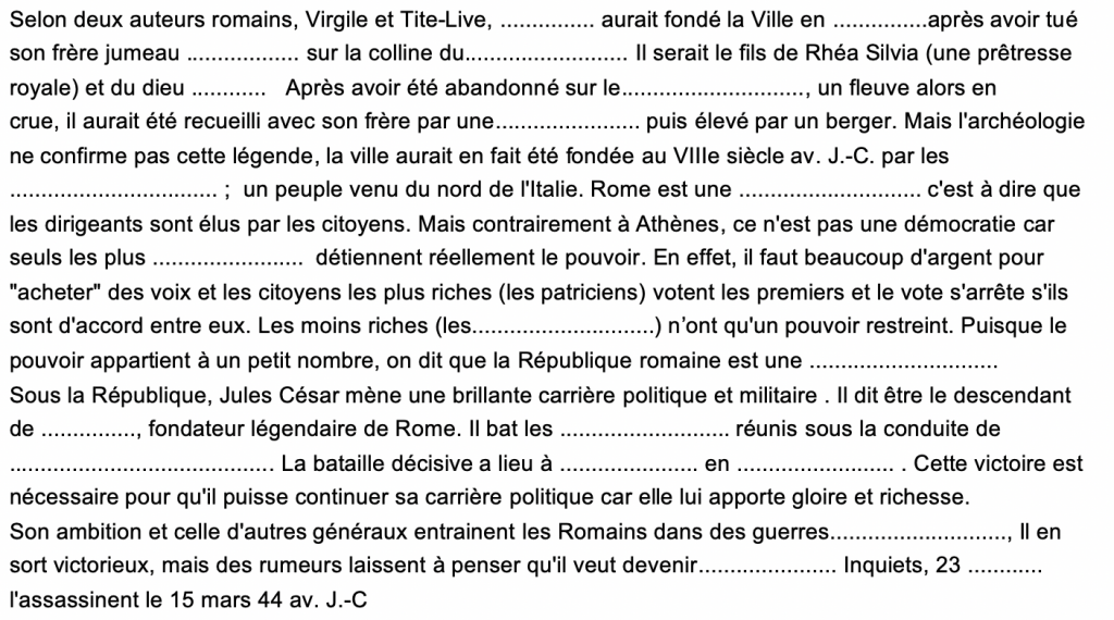 Histoire 6e – ROME, DU MYTHE À L’HISTOIRE- L’EMPIRE ROMAIN DANS LE ...
